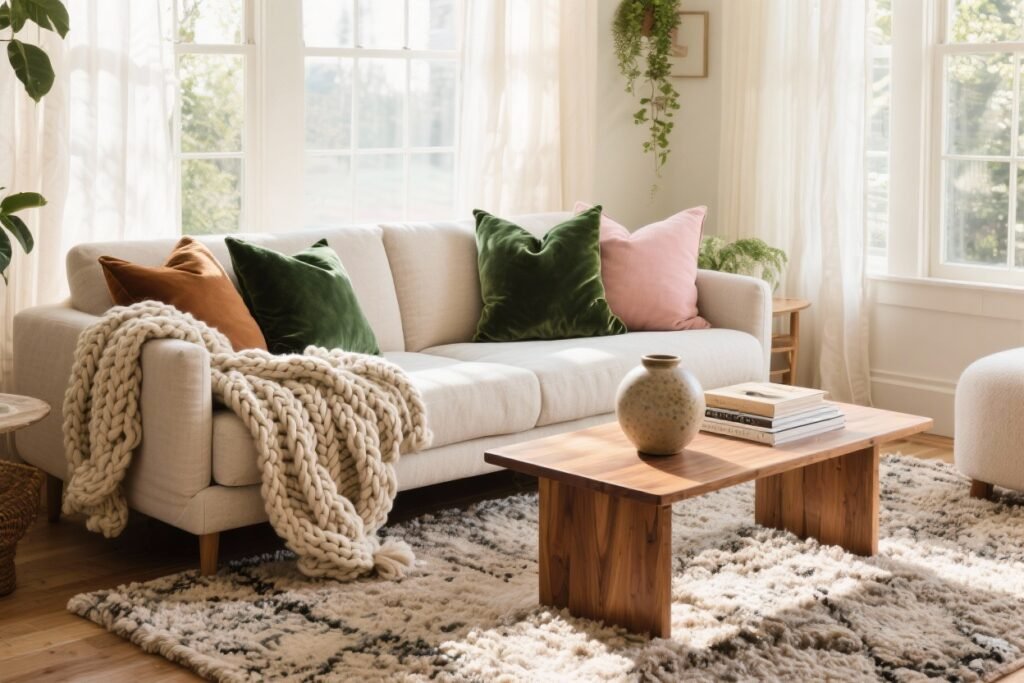 Cozy Home Decor: 6 Ways to Style Throw Blankets and Velvet Pillows Like ...