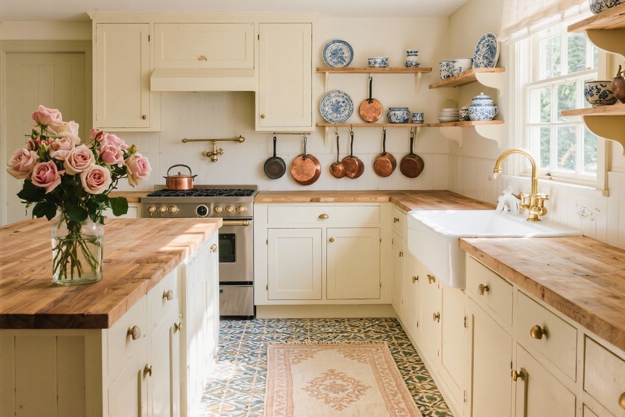 10 Charming & Classic Vintage Kitchen Decor Ideas for Thrifted Old ...