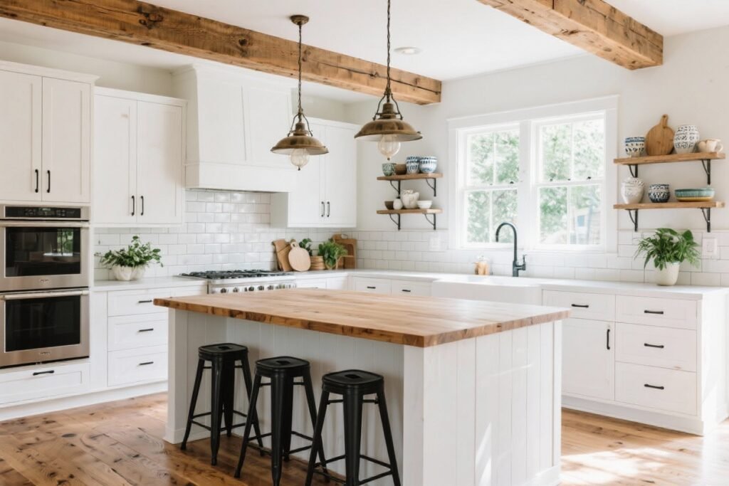 10 Modern Farmhouse Kitchen Designs With Timeless Kitchen Styles You’ll ...